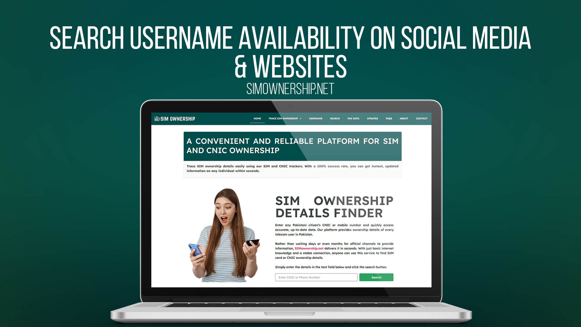 Search Username Availability on Social Media & Websites - SIM OWNERSHIP